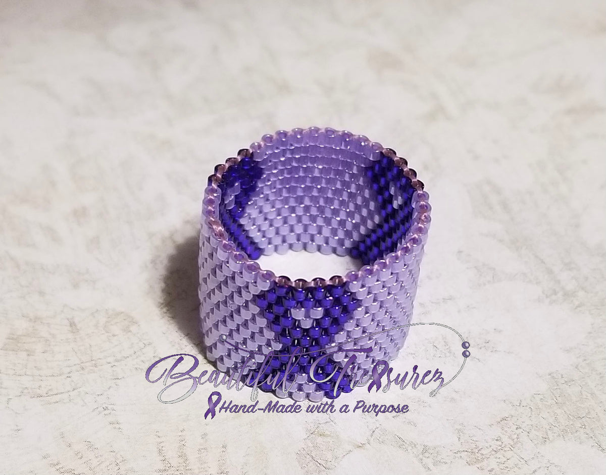 Purple Domestic Violence Beadweaved Awareness ring – BeautifulTreasurez